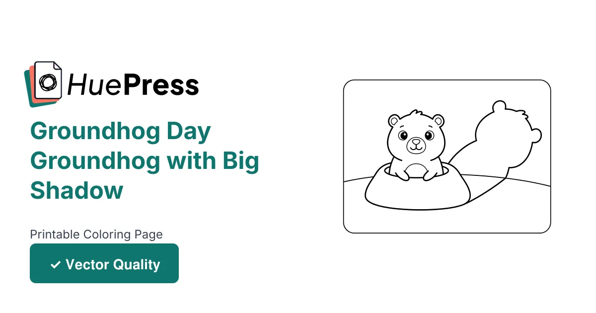 Groundhog Day Groundhog With Big Shadow (PDF) | HuePress